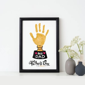 Best Dad Keepsake Handprint Memory Craft, Printable Handprint Art for ...