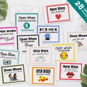 Printable Open When Letters, 28 Open When Envelopes for Girlfriend ...