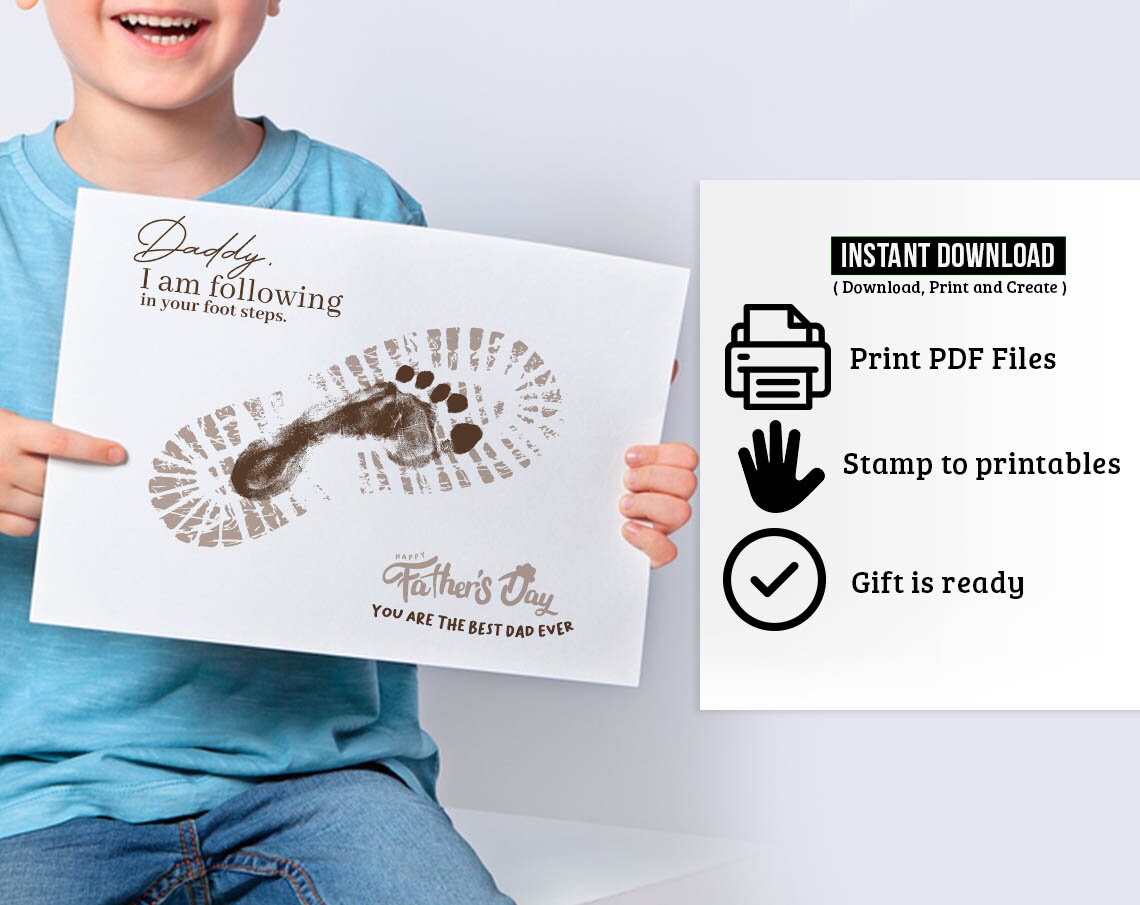 Following in Your Footsteps Footprint Art, Printable Footprint Art for ...