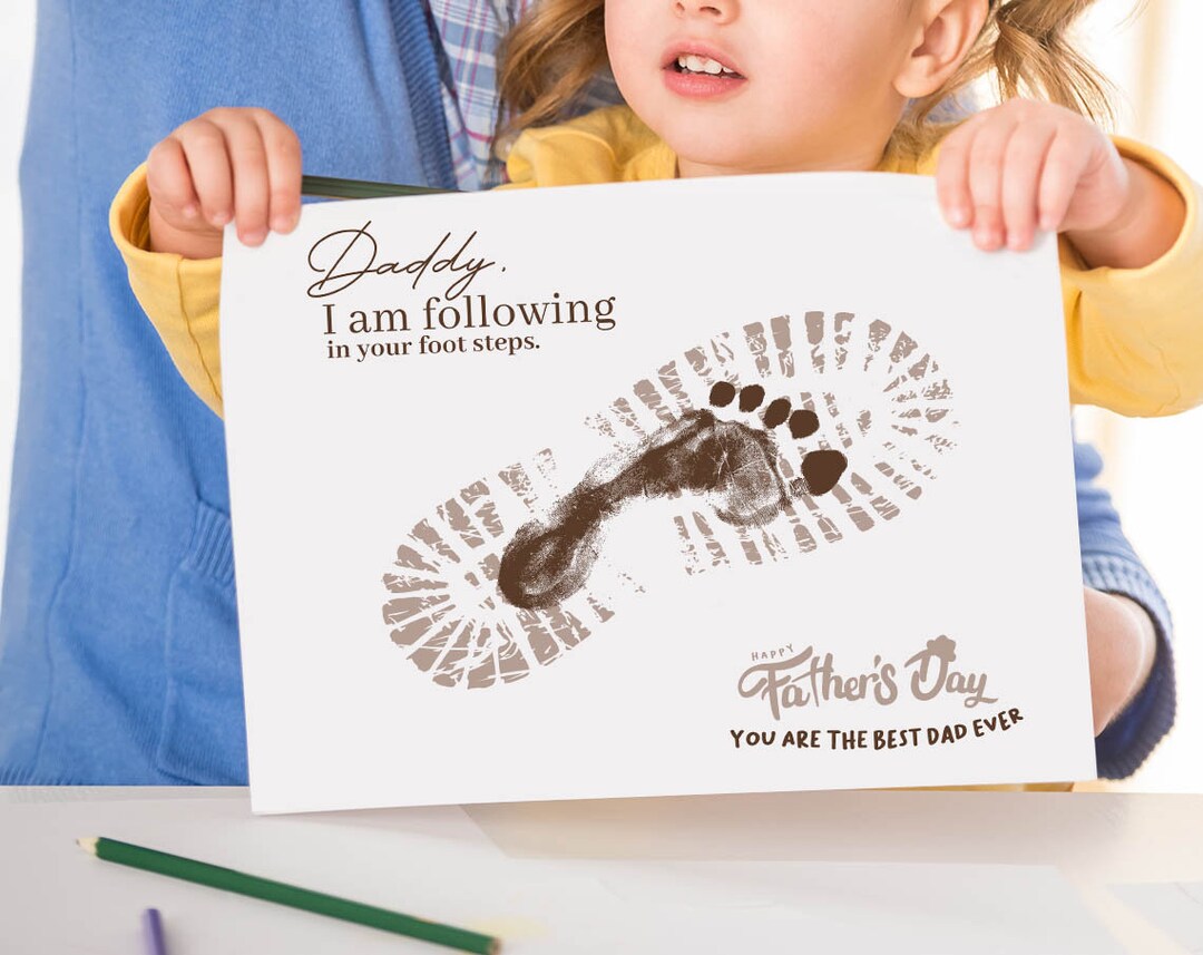 Following in Your Footsteps Footprint Art, Printable Footprint Art for ...