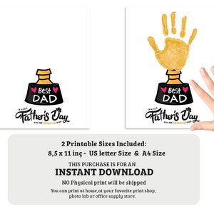 Best Dad Keepsake Handprint Memory Craft, Printable Handprint Art for ...