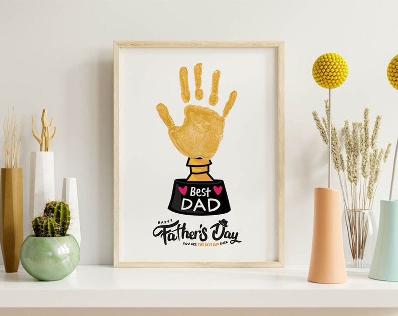 Best Dad Keepsake Handprint Memory Craft Printable Handprint - Etsy
