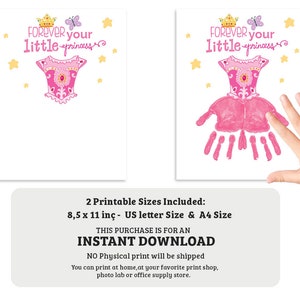 Printable Your Little Princess Handprint for Dad, Father's Day Gift ...