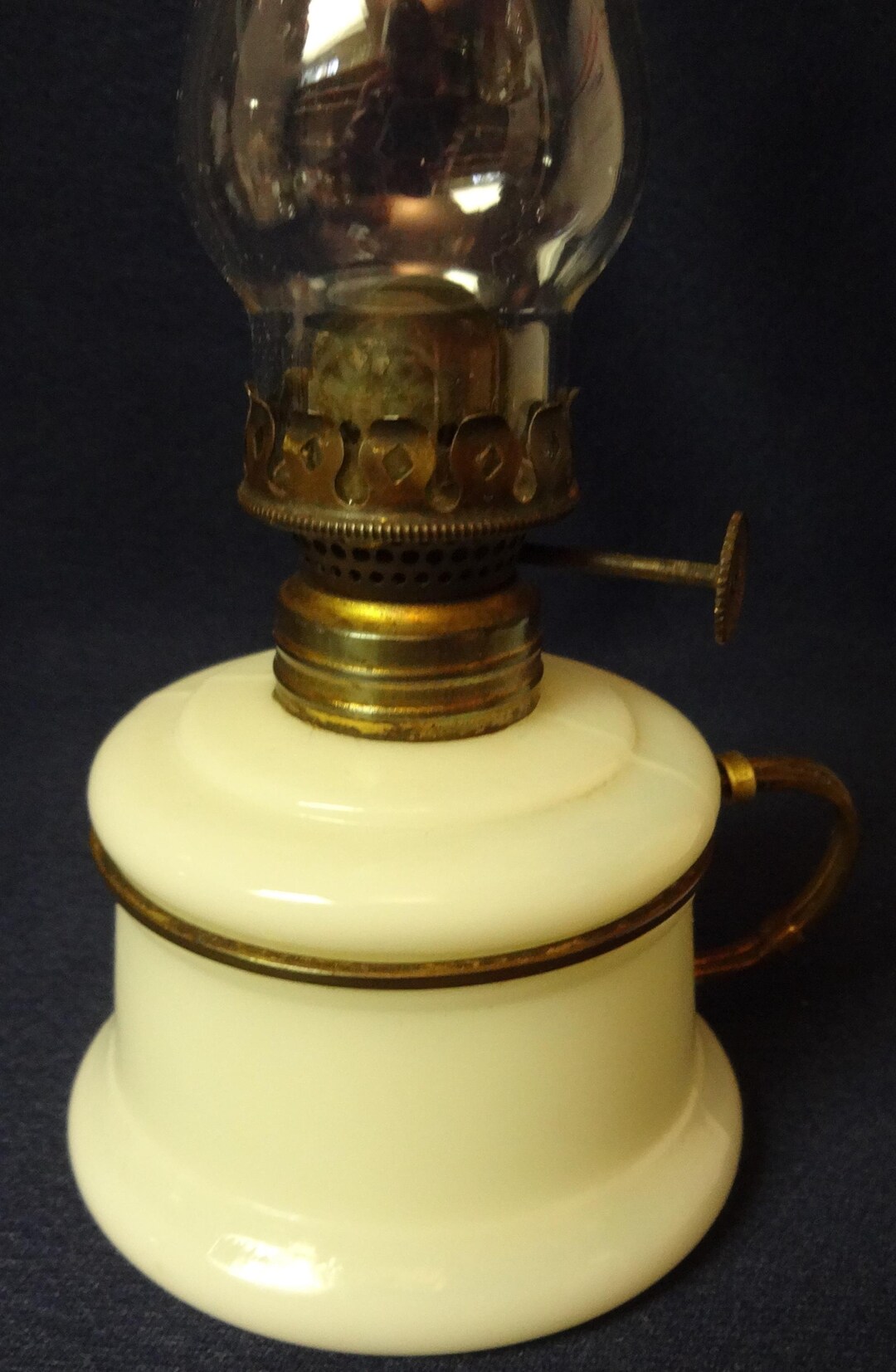 Nutmeg Milkglass Miniature Oil Lamp - Etsy