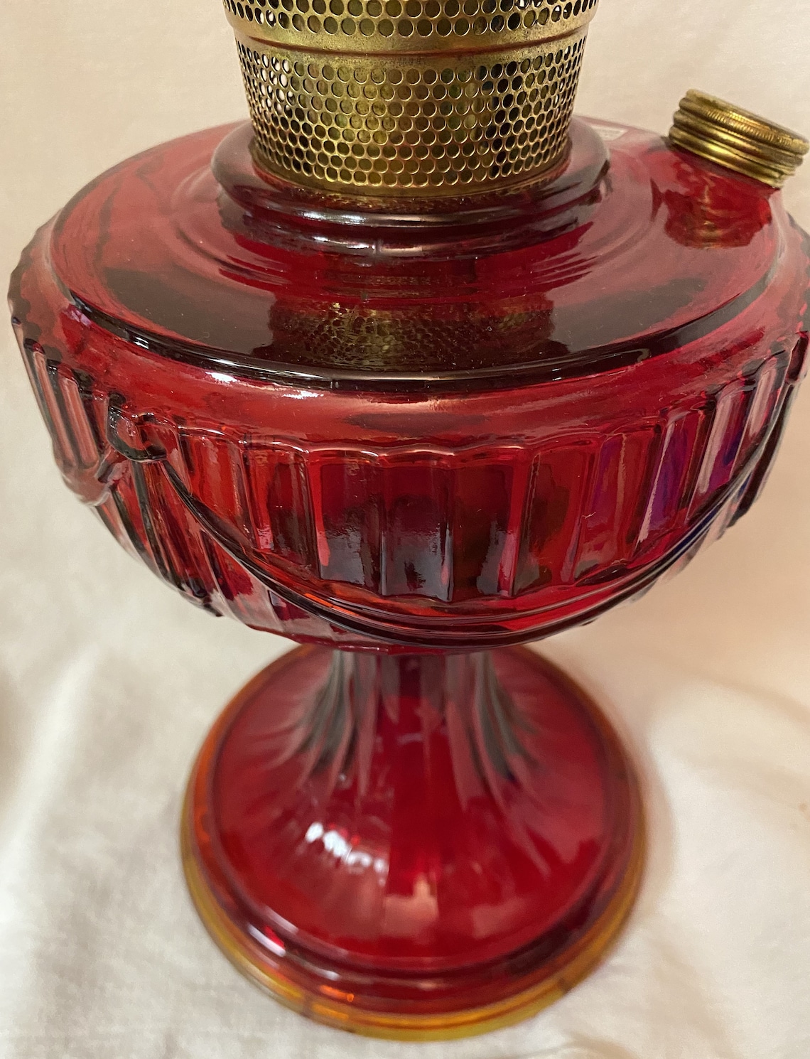 Short Lincoln Drape Red Oil Lamp Aladdin Mantle Lamp Company - Etsy