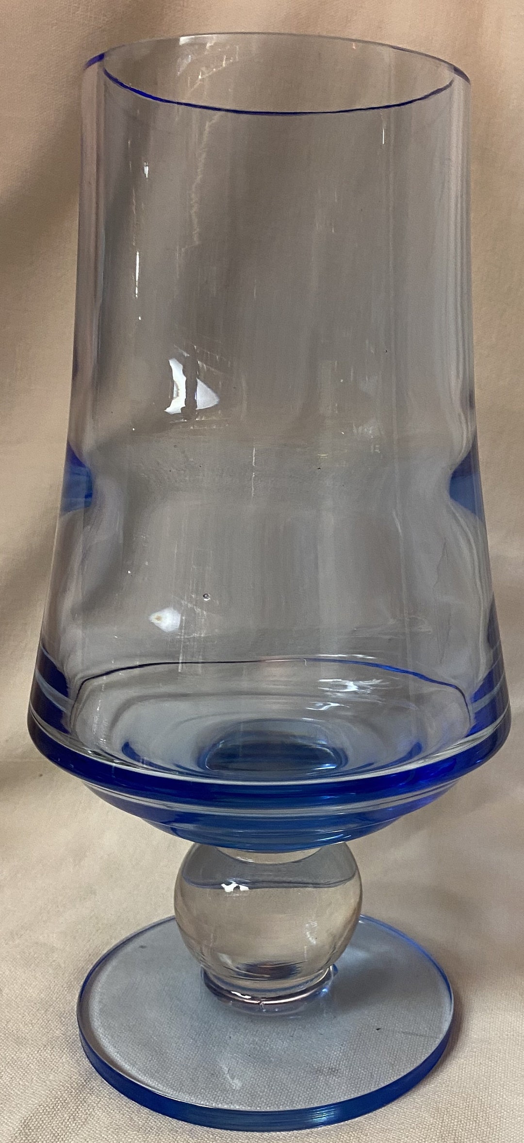 Swedish Optic Copen Blue Pagoda Vase 10" Tiffin Glass Company - Etsy