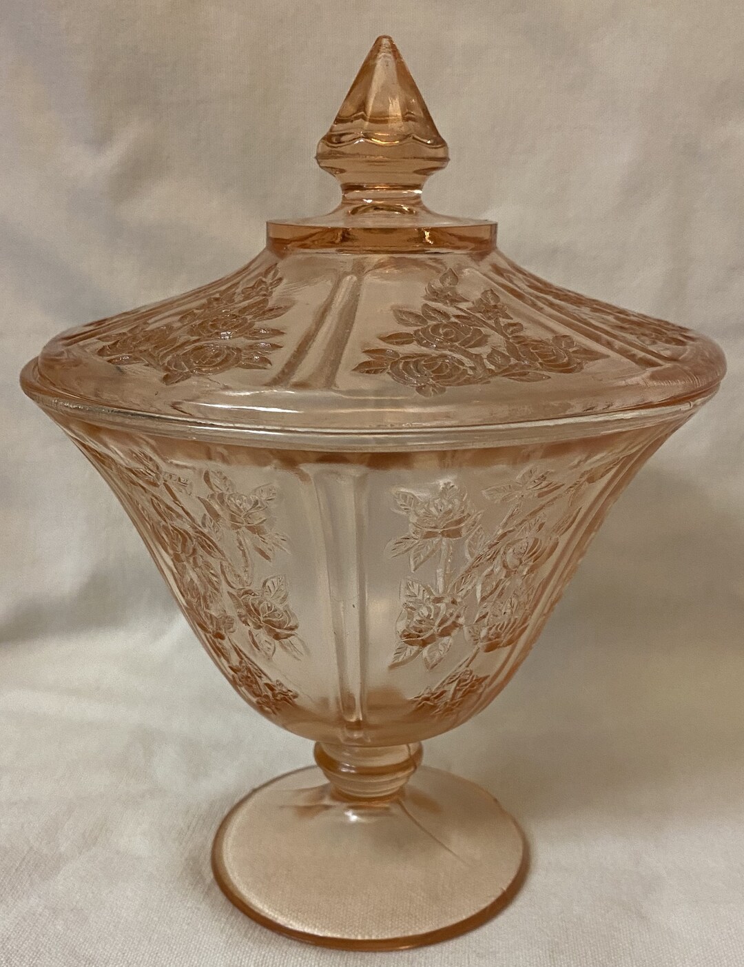 Sharon Pink Candy and Lid Federal Glass Company - Etsy