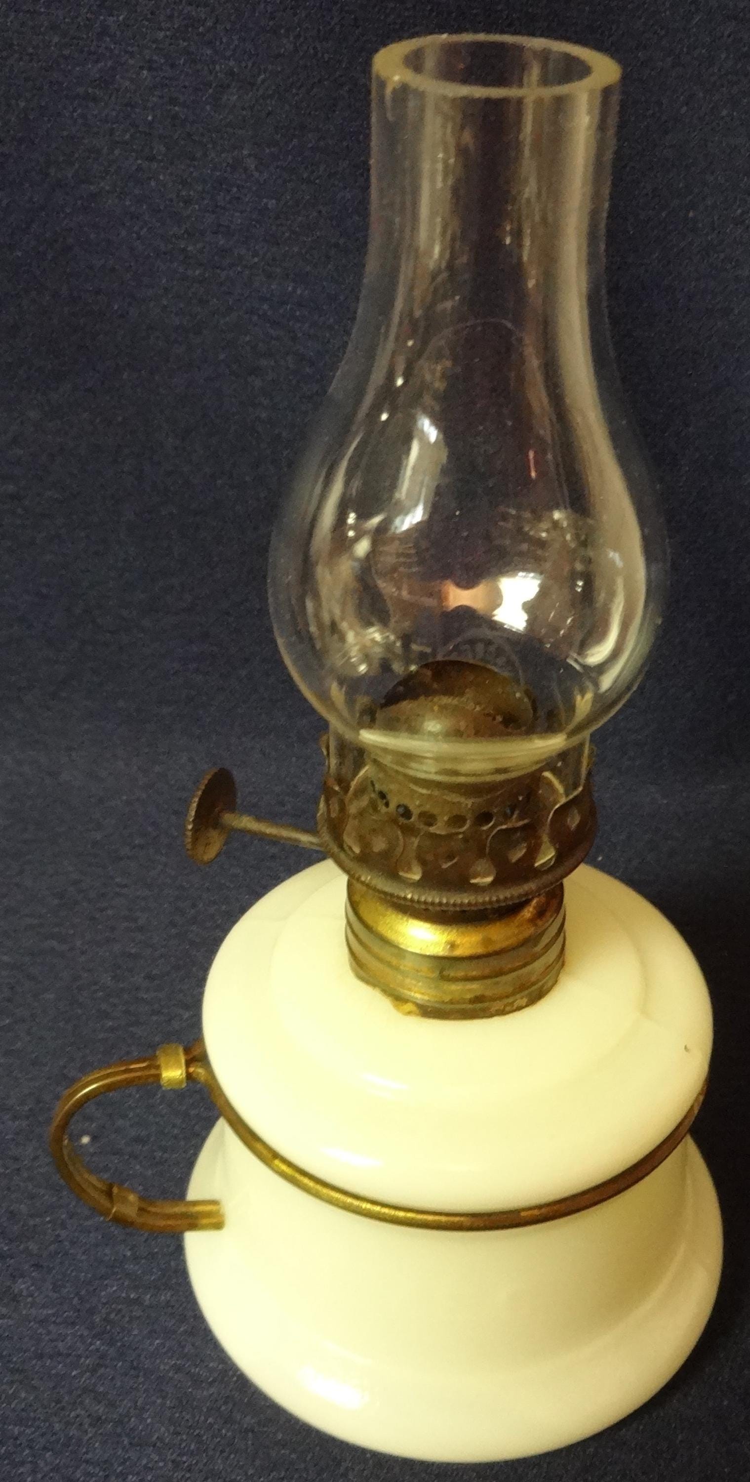 Nutmeg Milkglass Miniature Oil Lamp - Etsy