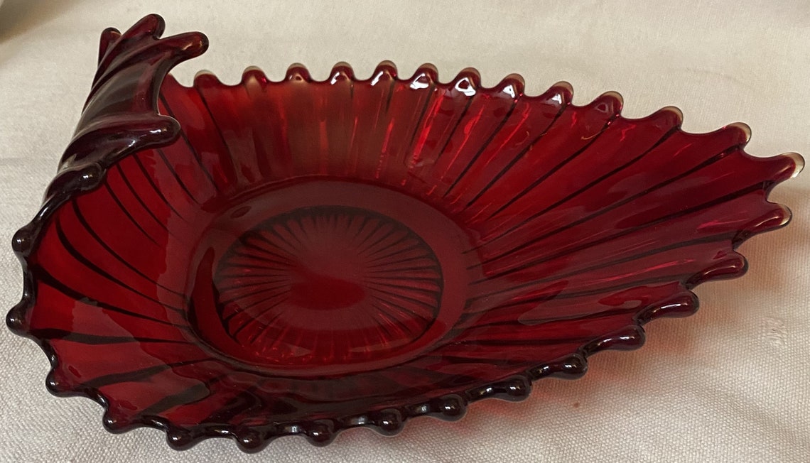 Heirloom Red Bon Bon 7 X 5.5" Fostoria Glass Company - Etsy