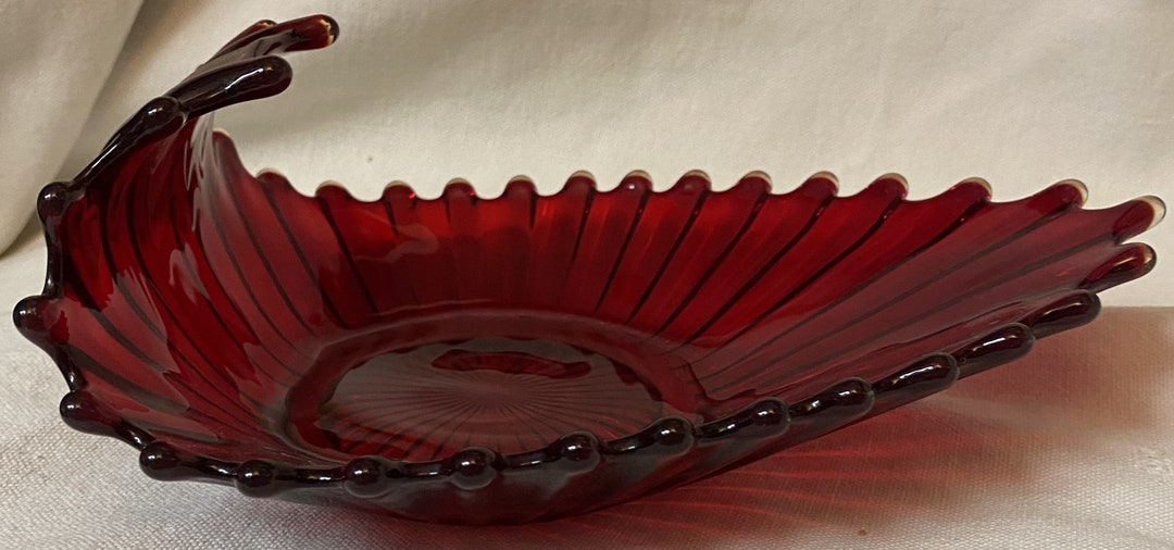 Heirloom Red Bon Bon 7 X 5.5" Fostoria Glass Company - Etsy