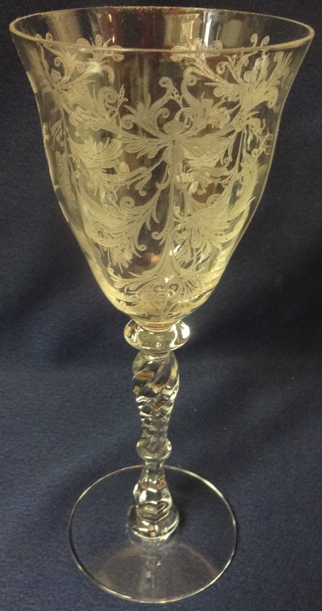 Byzantine Crystal Goblet 8.5" Tiffin Glass Company - Etsy