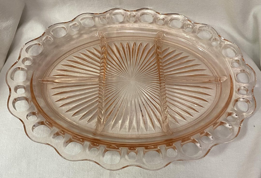 Old Colony Pink 5 Part Platter 12.75" Hocking Glass Company - Etsy