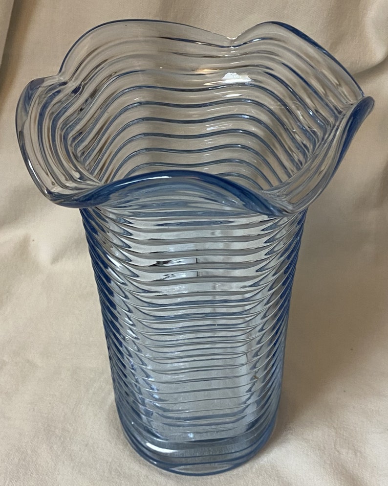 Caribbean Blue Vase 8.5" Duncan Miller Glass Company - Etsy
