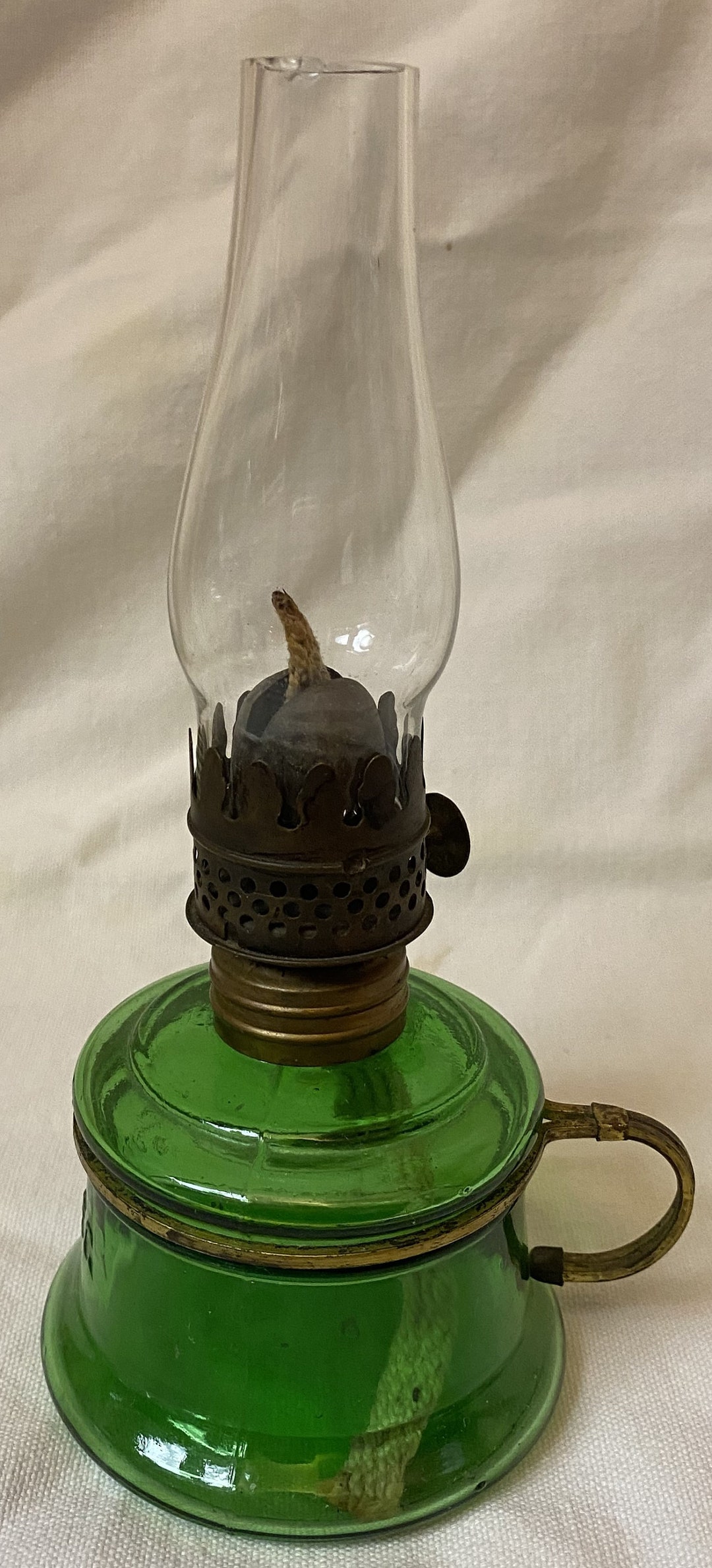 Nutmeg Green Miniature Oil Lamp 2.75 - Etsy