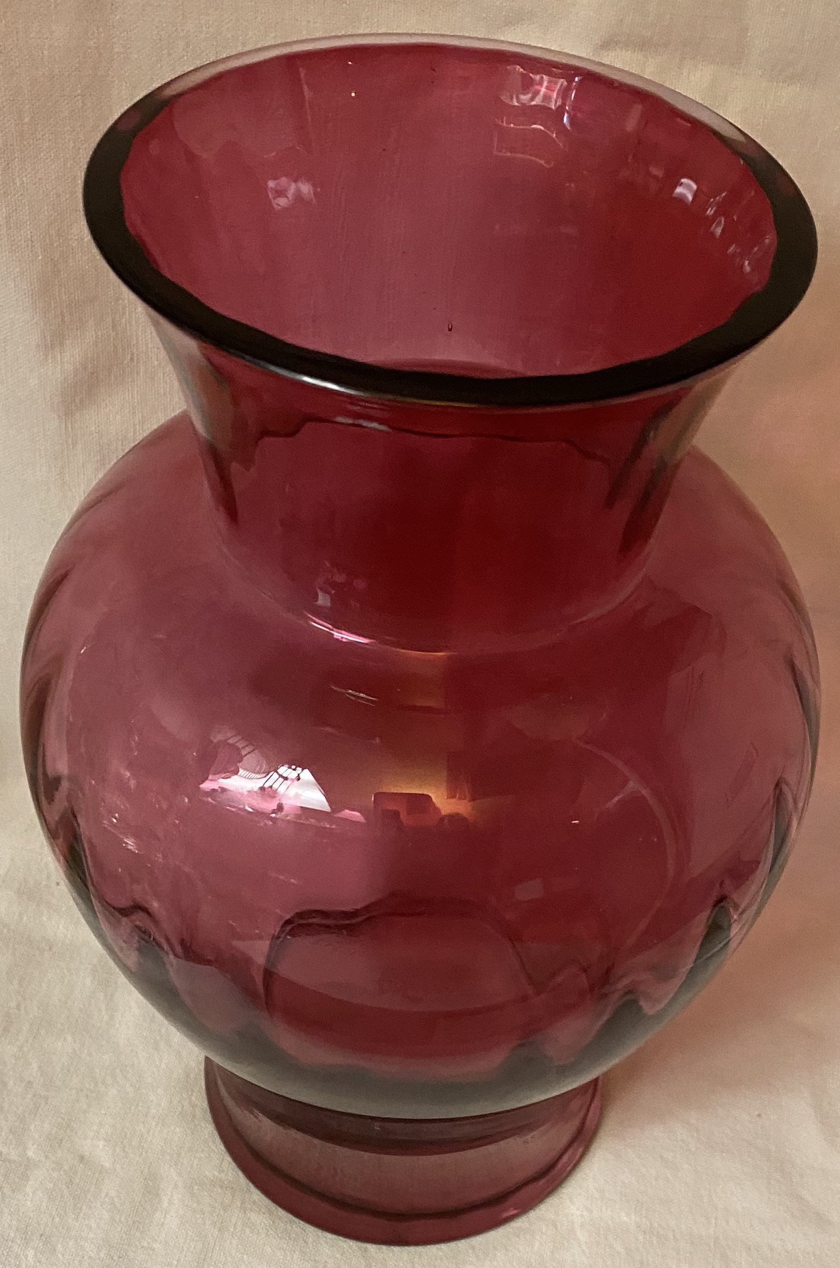 Vase 11.25" Cranberry Pilgrim Glass Company - Etsy