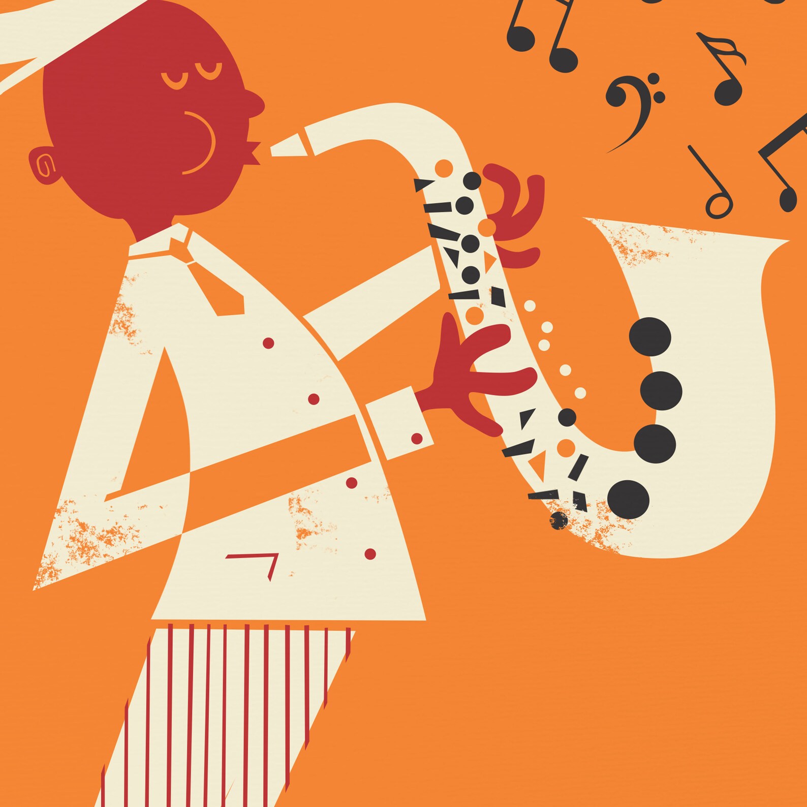 Saxophone Print Jazz Player Vintage Poster Gallery Wall Art | Etsy