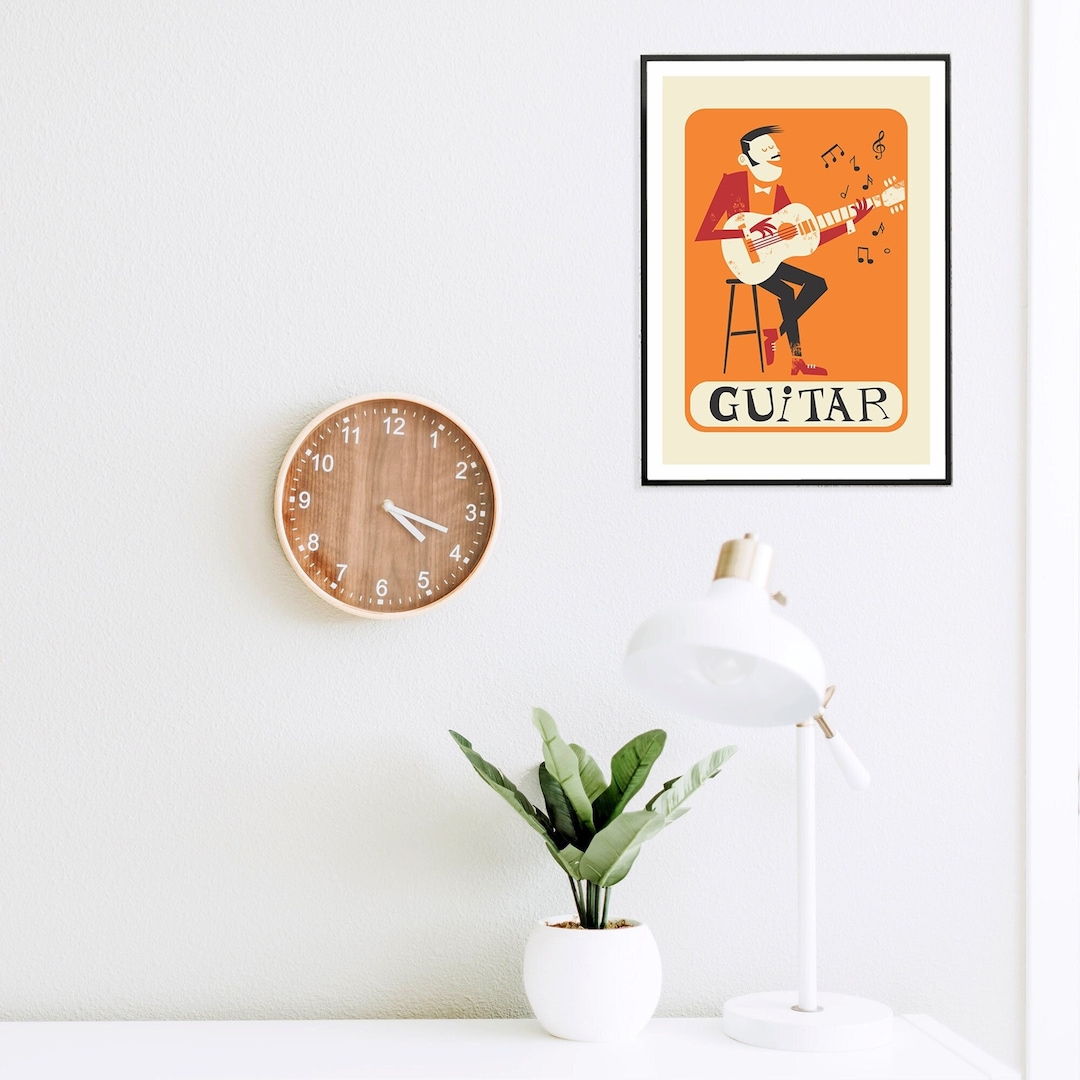 Guitar Player Poster Color of Your Choice Live Music Club - Etsy