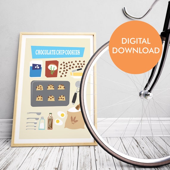 Chocolate Chip Cookies Instant Download Poster Chocolate - Etsy
