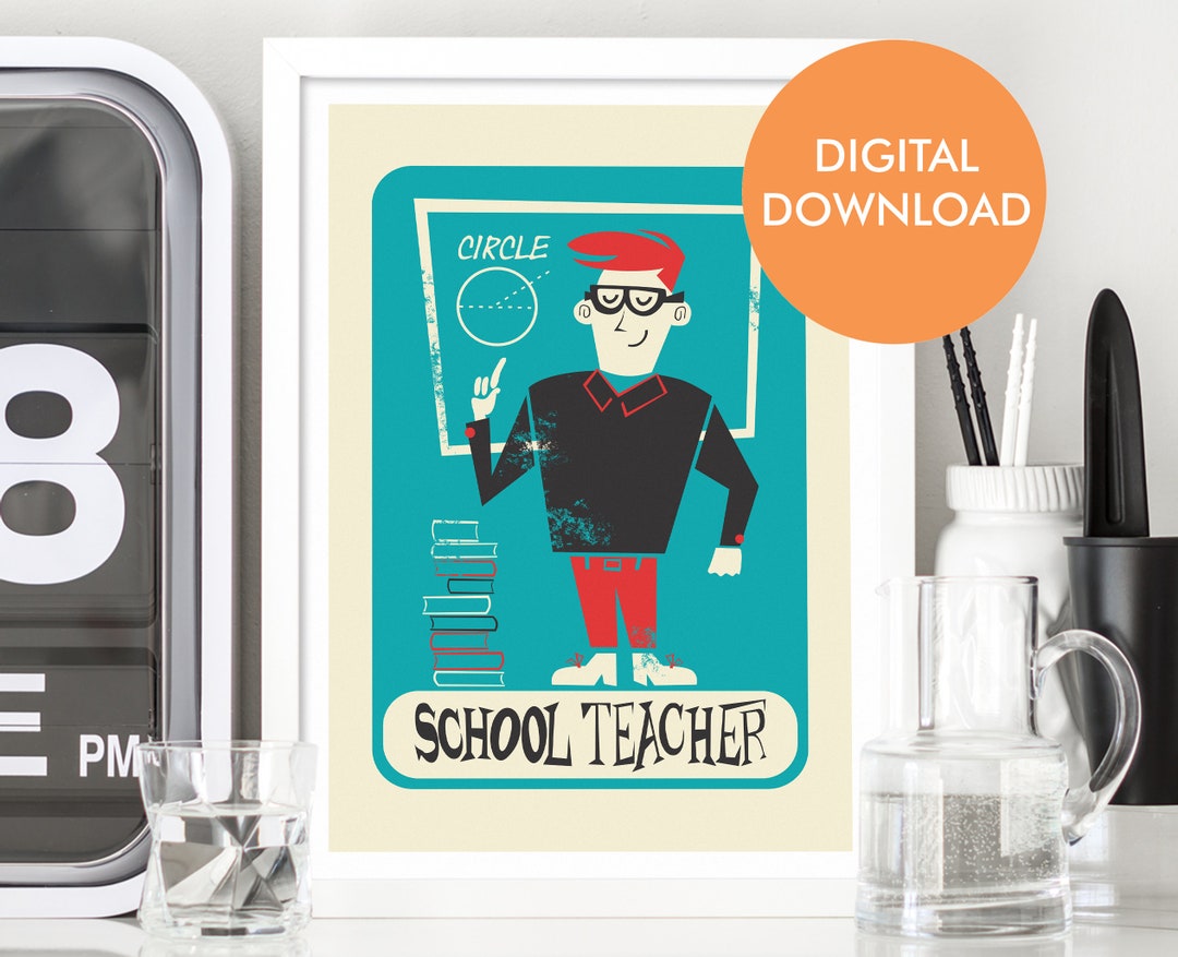 School Teacher Printable Poster, Teachers Lounge Wall Decor, Instant ...