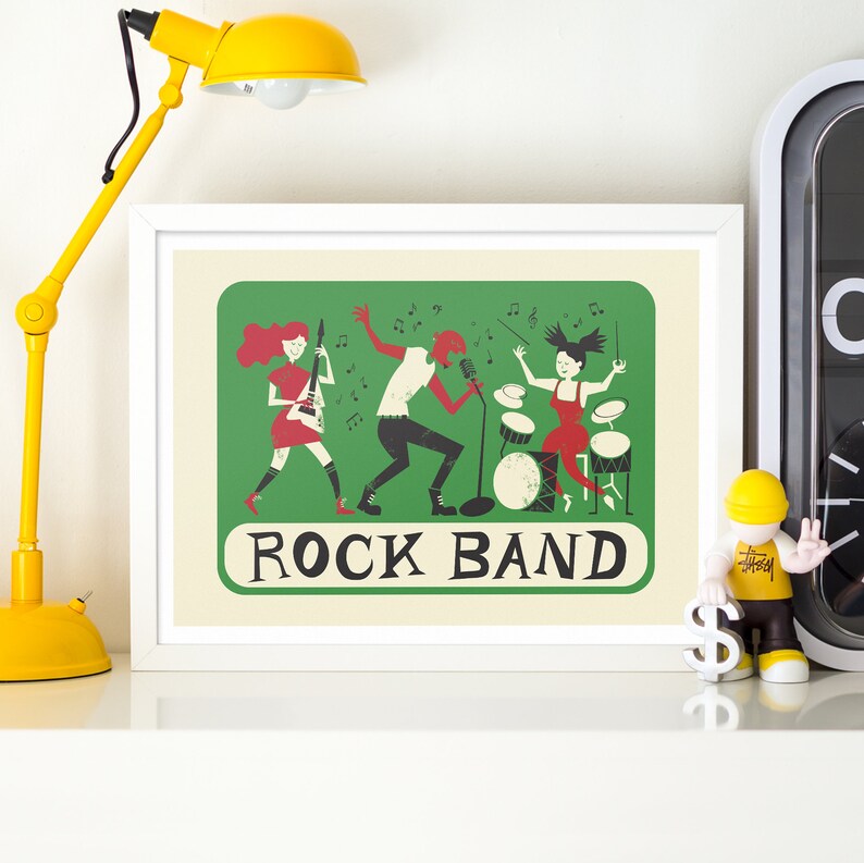 Pop/rock Band Printable Artwork Music Studio Decor Digital - Etsy