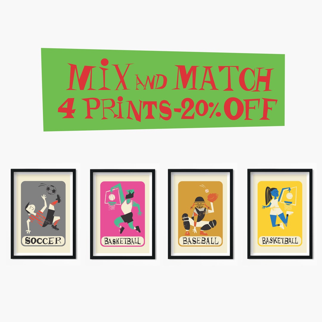 Mix and Match 4 Posters Set of Four Personalized Prints Home - Etsy