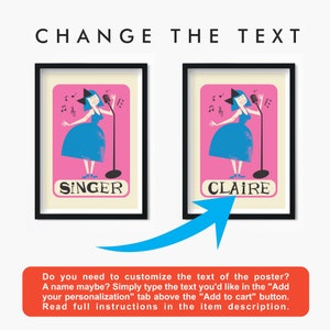 Girl Singing Poster, Studio Decor, Print for Music Lover or Singer, Mid ...