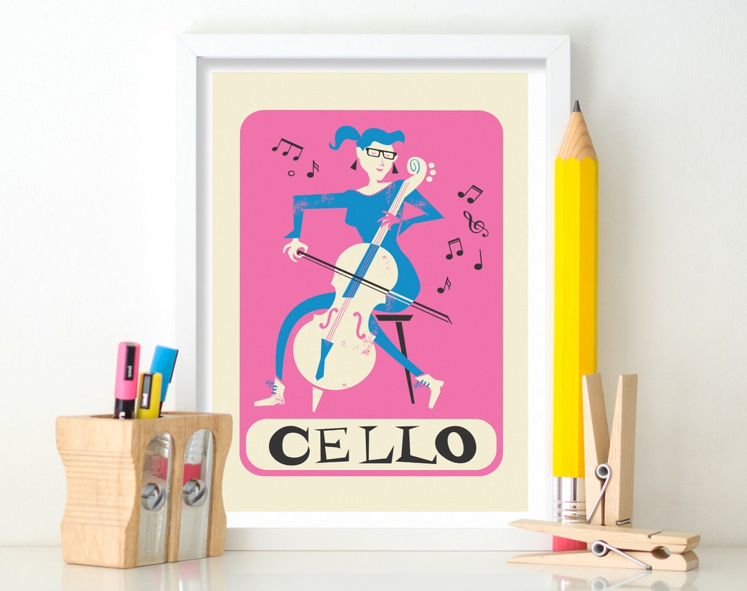 Cello Print, Gallery Wall Decor, Personalized Home Office Decor, Gift ...