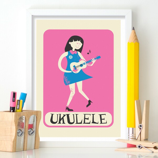 Ukulele Art Print - Etsy