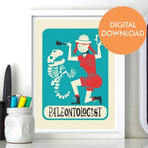 Paleontologist Digital Download Print, Printable Paleontology Wall ...