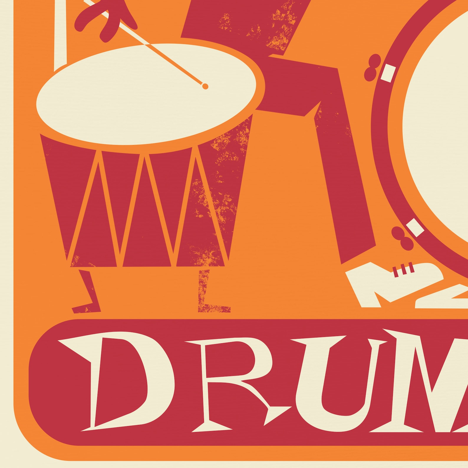 Drummer Player Vintage Retro Poster Drums Music Room Print | Etsy