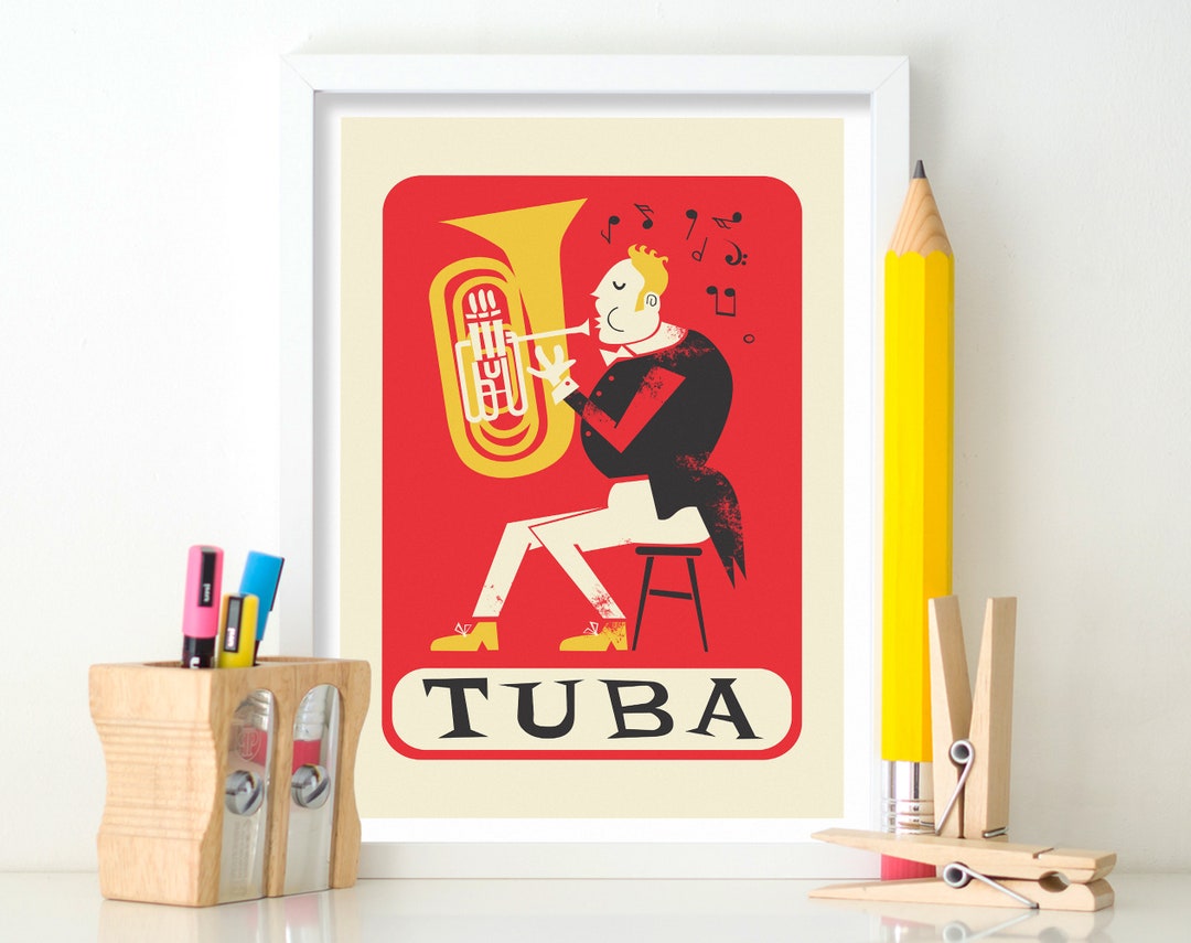 Personalized Tuba Poster, Classic Music Player, Gift Student Teacher ...