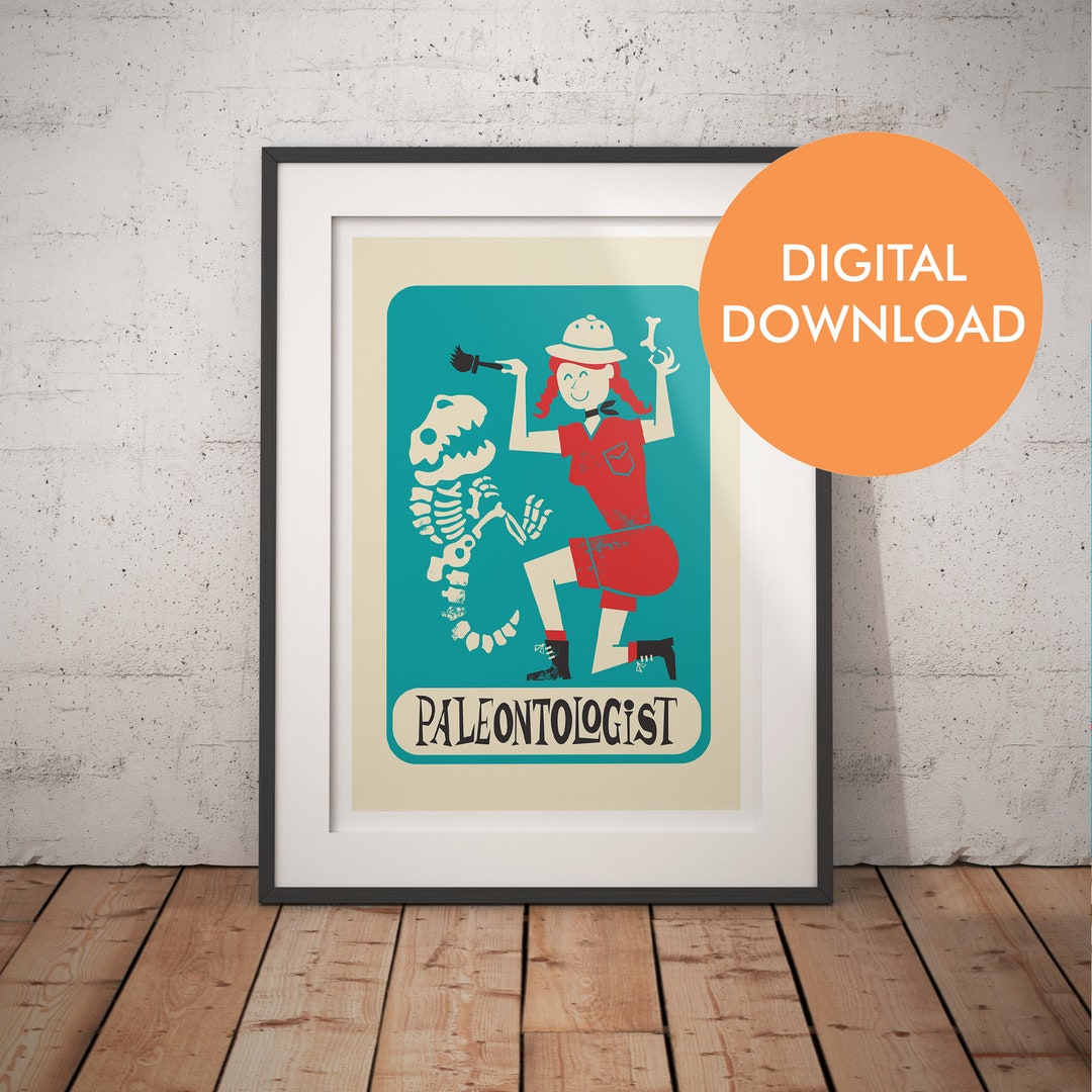 Paleontologist Digital Download Print Printable Paleontology - Etsy