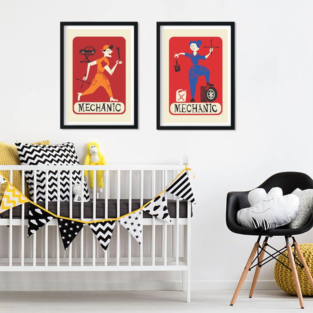 Set of Two Mechanic Posters, Diesel Auto Gifts, Funny Custom ...