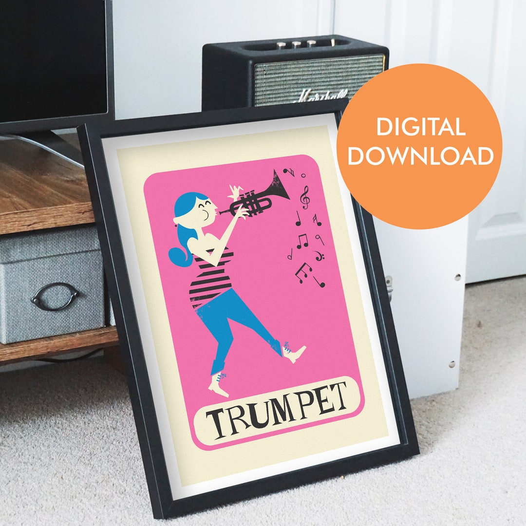 Woman Playing Trumpet Digital Download Print Graduation Gift - Etsy