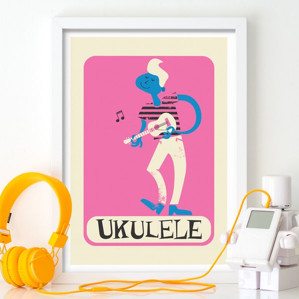 Ukulele Art Print - Etsy