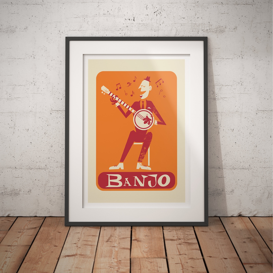 Banjo Player Vintage Print Poster Birthday Gift Pop Music | Etsy
