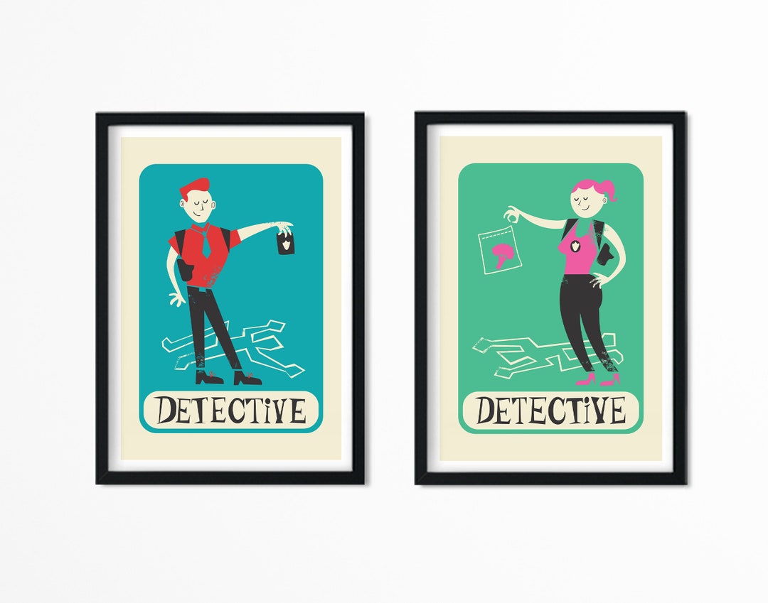Set of Two Detective Posters Mom & Dad Couple Gift Custom - Etsy