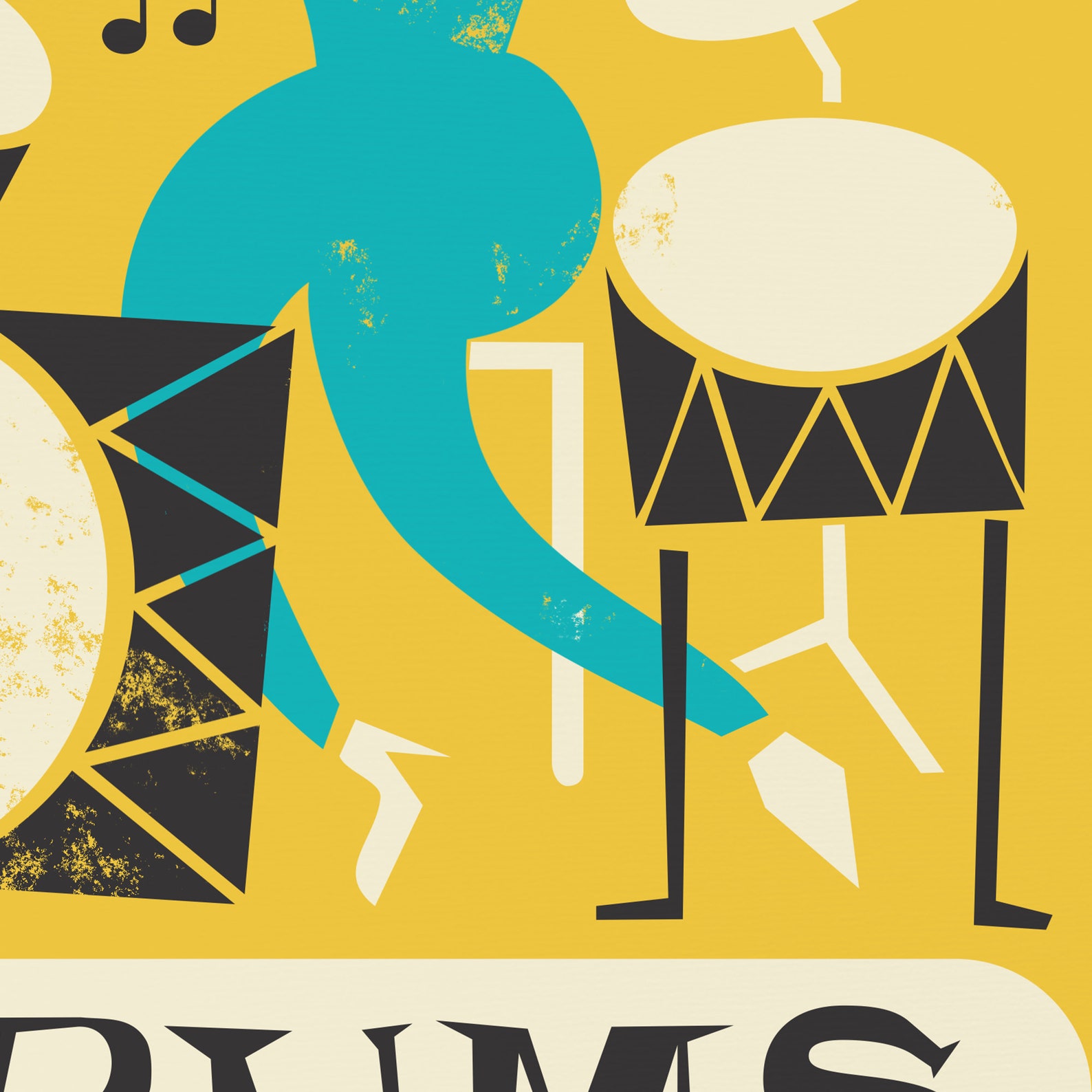 Drummer Girl Poster Print Gift for Musician Choose Your | Etsy