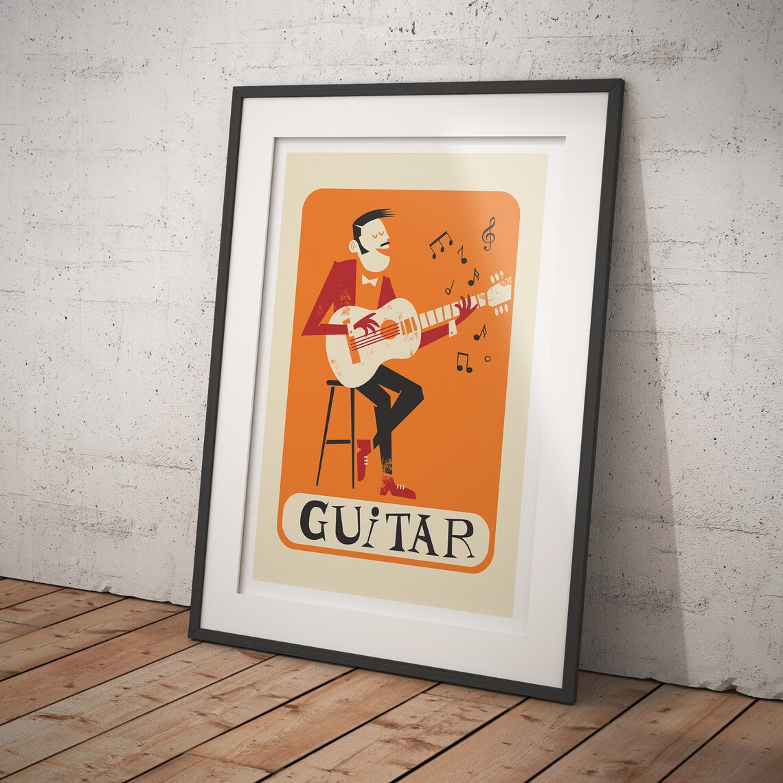 Guitar Player Poster Color of Your Choice Live Music Club - Etsy