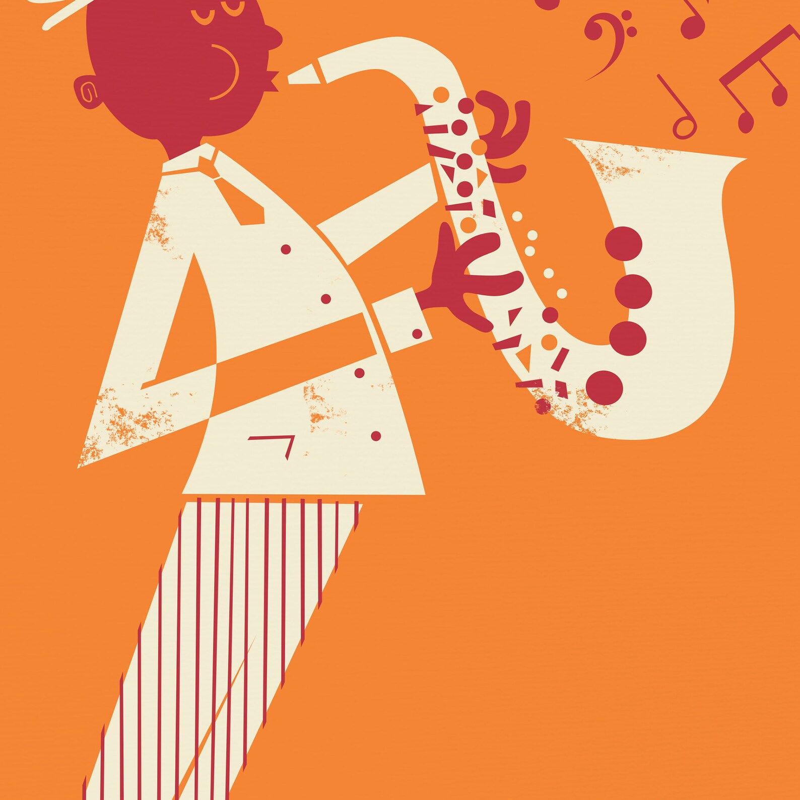 Saxophone Print Jazz Player Vintage Poster Gallery Wall Art | Etsy