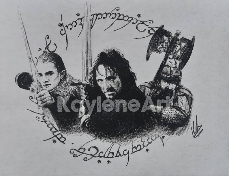 Aragorn, Legolas, Gimli Portraits - Etsy