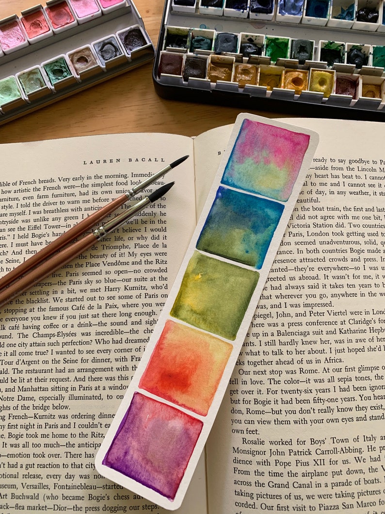 Hand-painted Watercolor Bookmarks - Etsy