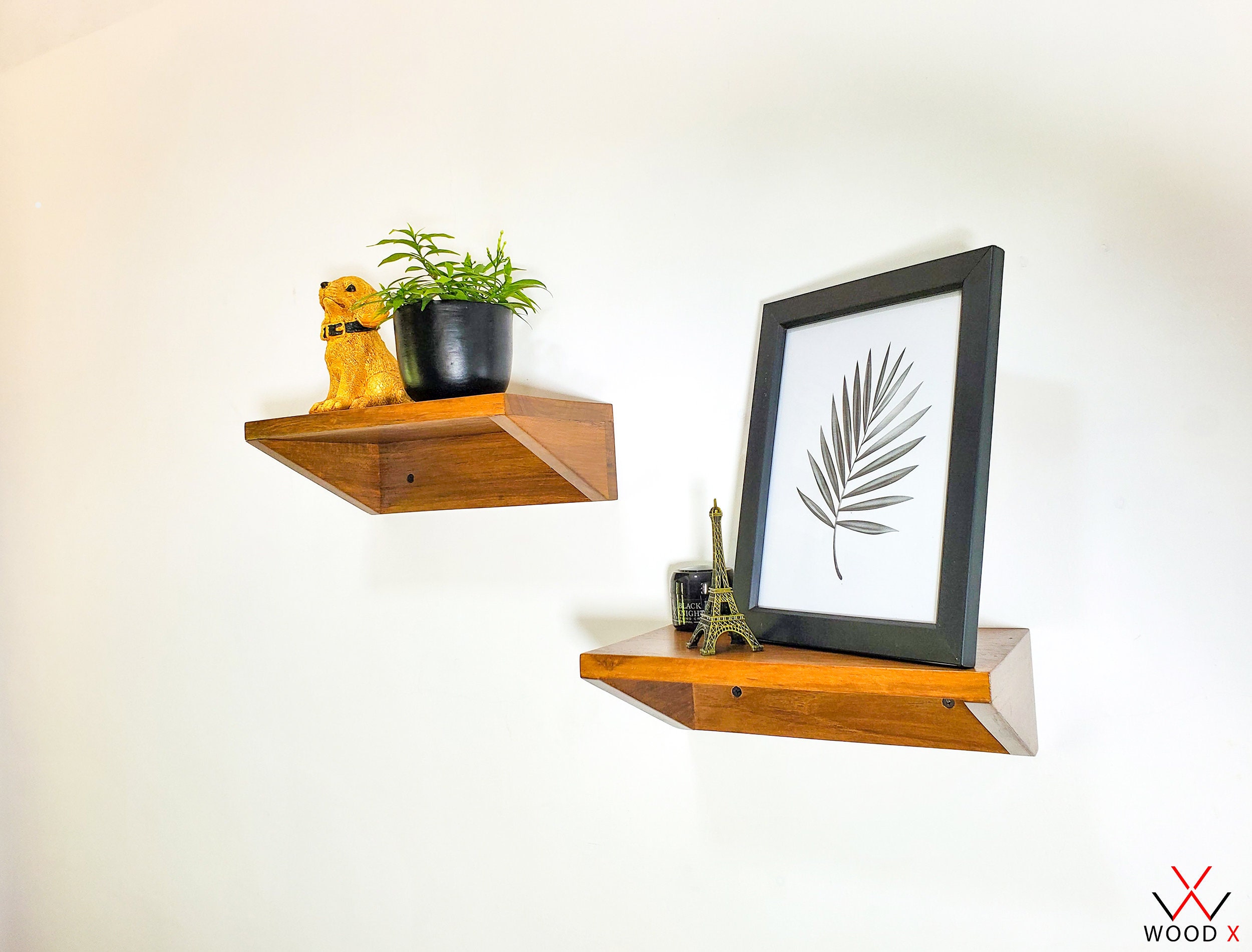 Floating Teak Shelf Wooden Wall Shelf Living Room Shelf Plant Shelf ...