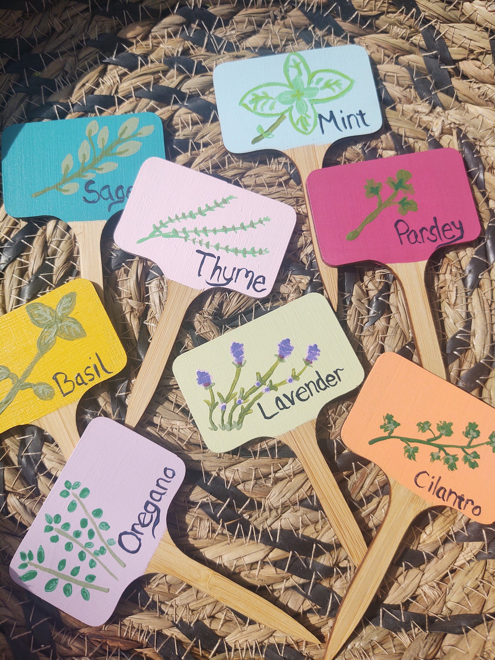 Herb Garden Mini Signs / Set of 8 / Mini Herb Garden Signs / - Etsy