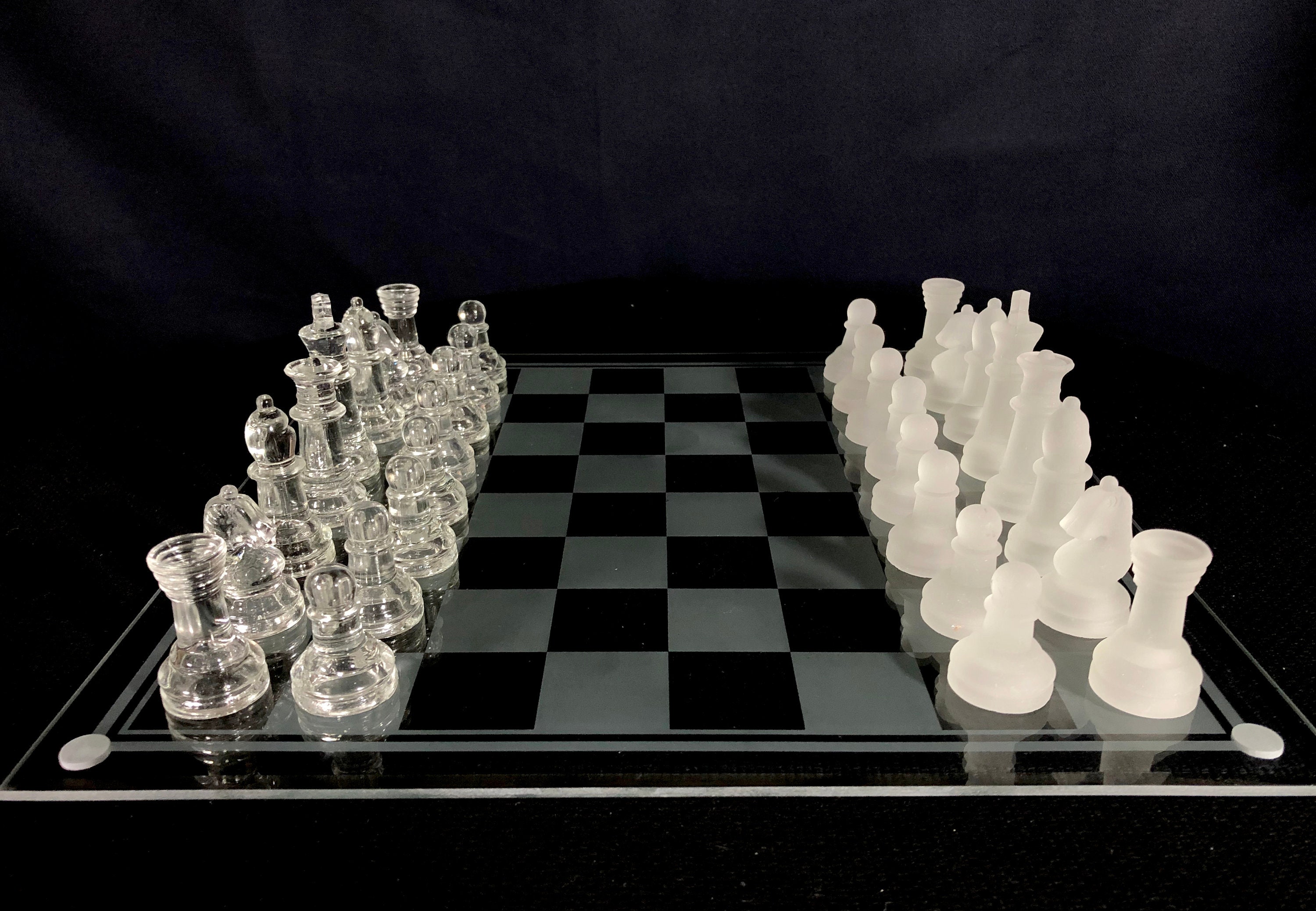 Glass Chess Set Glass Chess Chess Board Glass Chess Board - Etsy UK