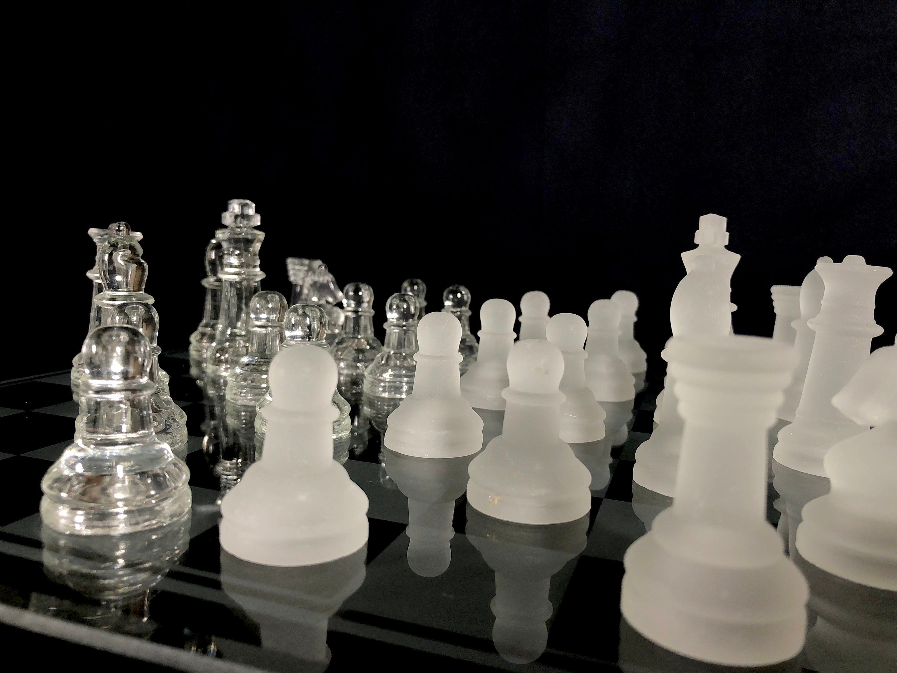 Glass Chess Set Glass Chess Chess Board Glass Chess Board | Etsy