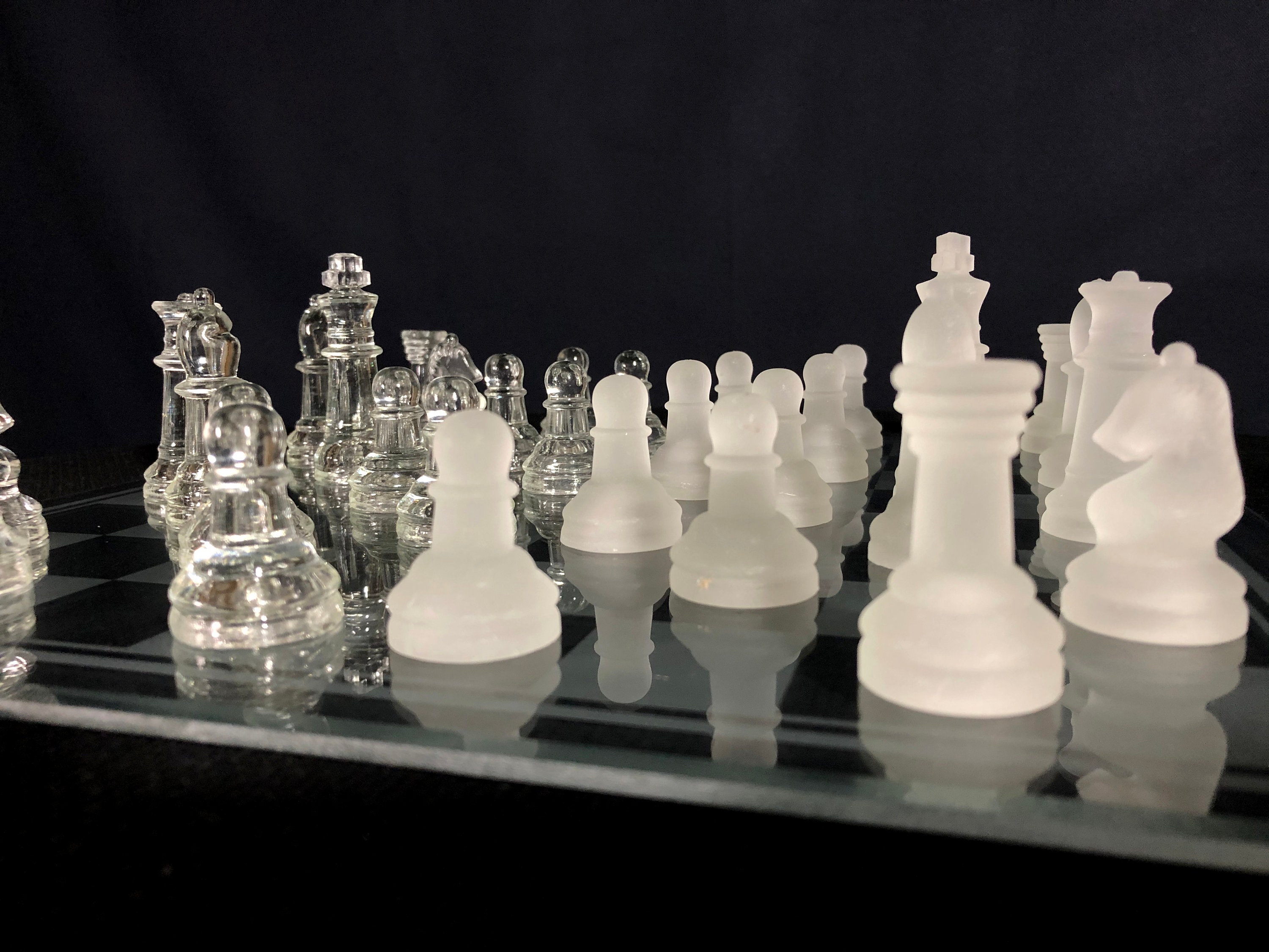 Glass Chess Set Glass Chess Chess Board Glass Chess Board - Etsy UK