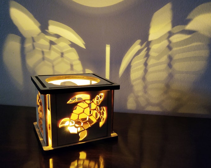 Sea Turtle 3 Inch LED Ambient Light, Rustic LED Candle Holder, Gift for ...