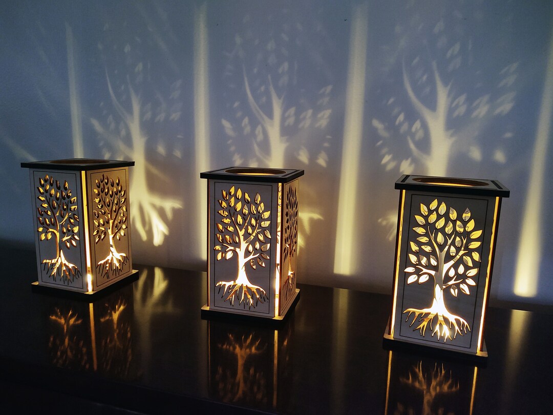 Tree of Life Rustic 6 Inch Lantern Shadow Casting Natural - Etsy