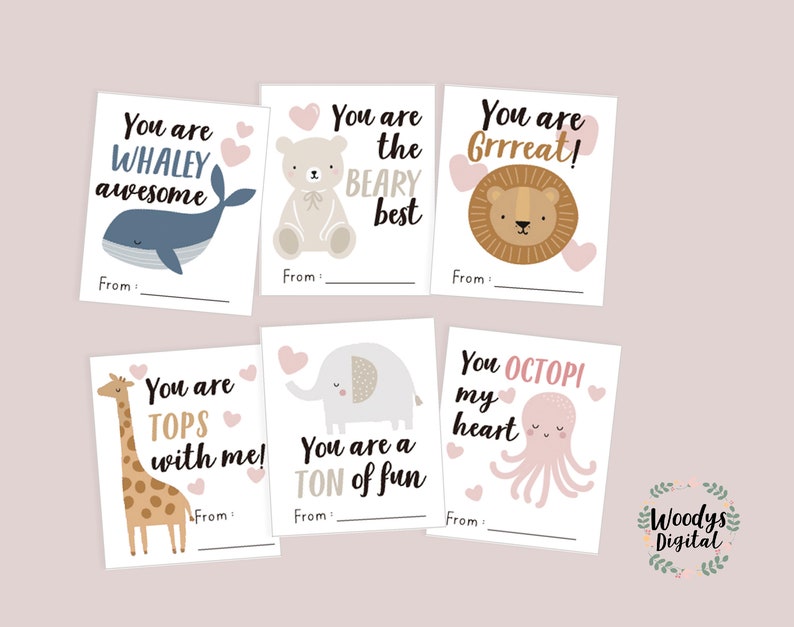 Printable Cards for Kids Classroom Card 2.75x3.75 Size Cute - Etsy